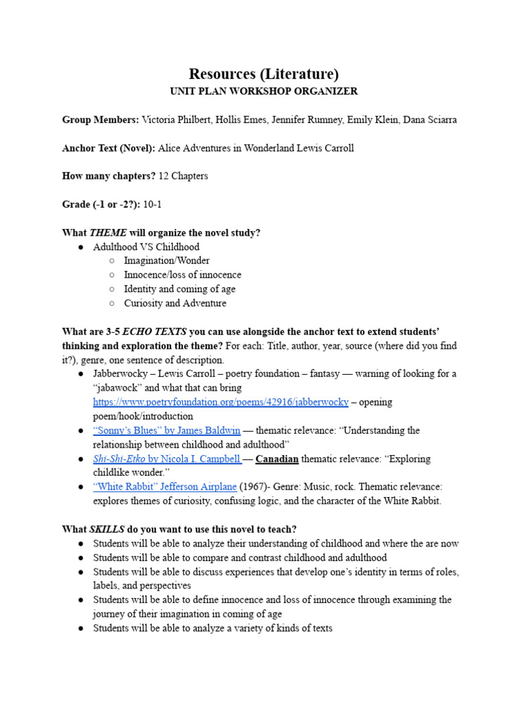 Exploring Childhood in Alice's Journey | PDF | Essays | Alice (Alice's ...