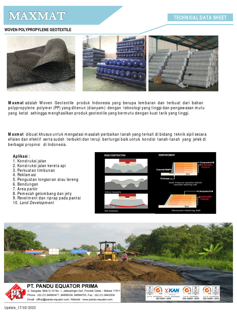 Woven Polypropylene Geotextile Specs | PDF
