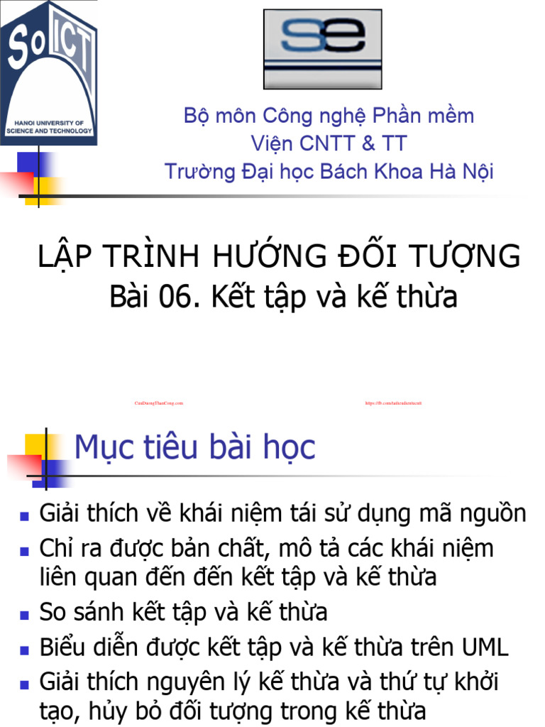 Lap-Trinh-Huong-Doi-Tuong - Bai-06 - Ket-Tap-Va-Ke-Thua - (Cuuduongthancong - Com) | PDF