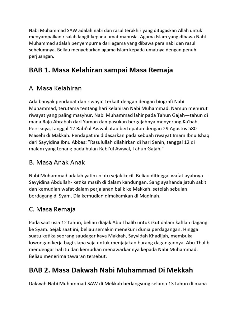 Story of Nabi Muhammad | PDF