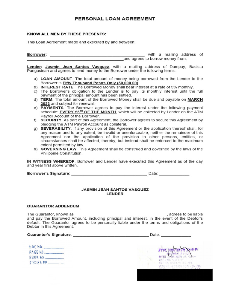 PL Agreement | PDF | Loans | Interest
