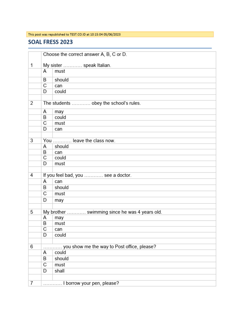MASTER SOAL 2023 Bing XI 23 | PDF