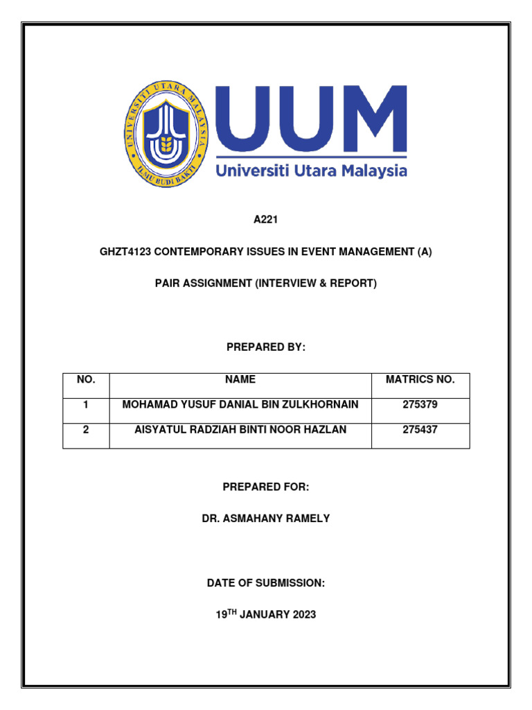 Pair Assignment Report (Yusuf & Aisy) | PDF