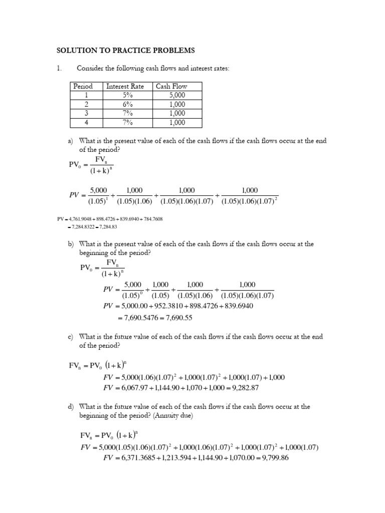 Chapters 5 & 6 - Solutions | PDF | Present Value | Interest