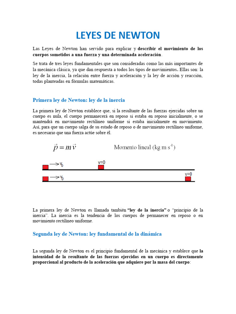 Leyes de Newton | PDF | Las leyes del movimiento de Newton | Fuerza