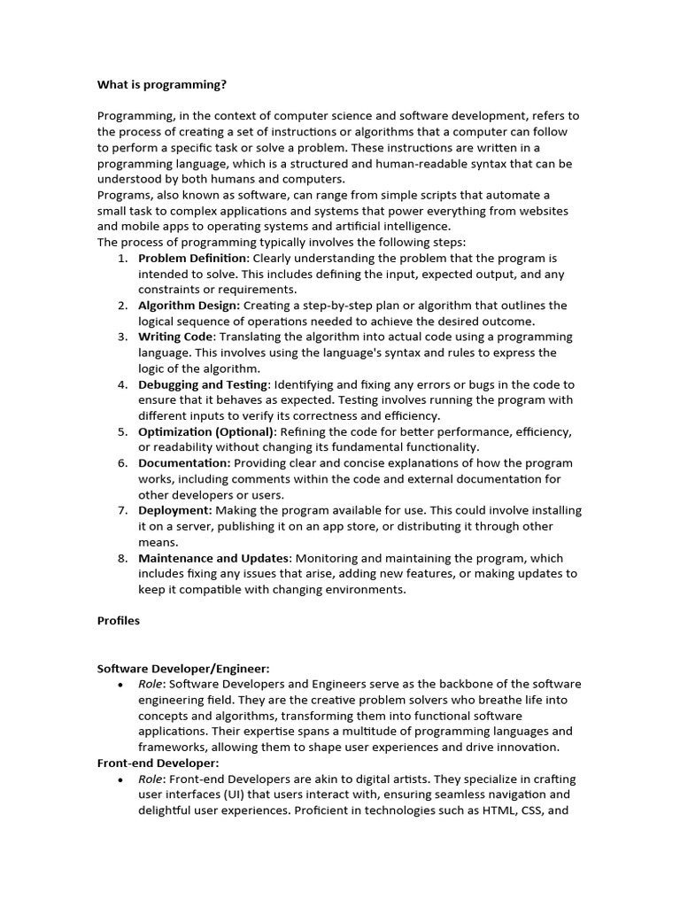 What Is Programming | PDF | Computer Programming | Computer Program What Is Programming | PDF | Computer Programming | Computer Program