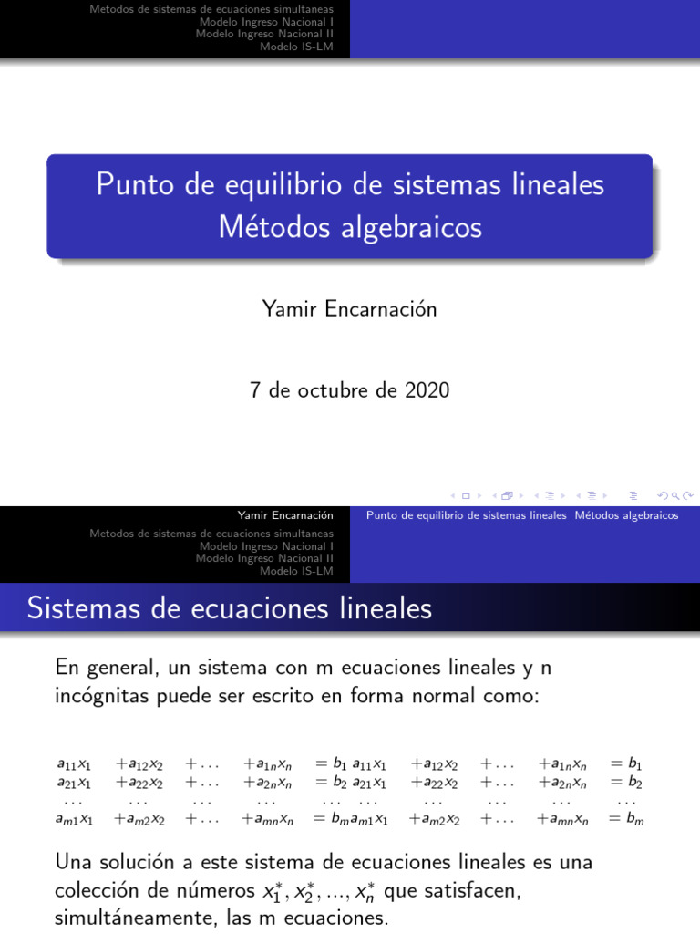 Modelos Algebraicos | PDF | Sistema de ecuaciones lineales | Ecuaciones