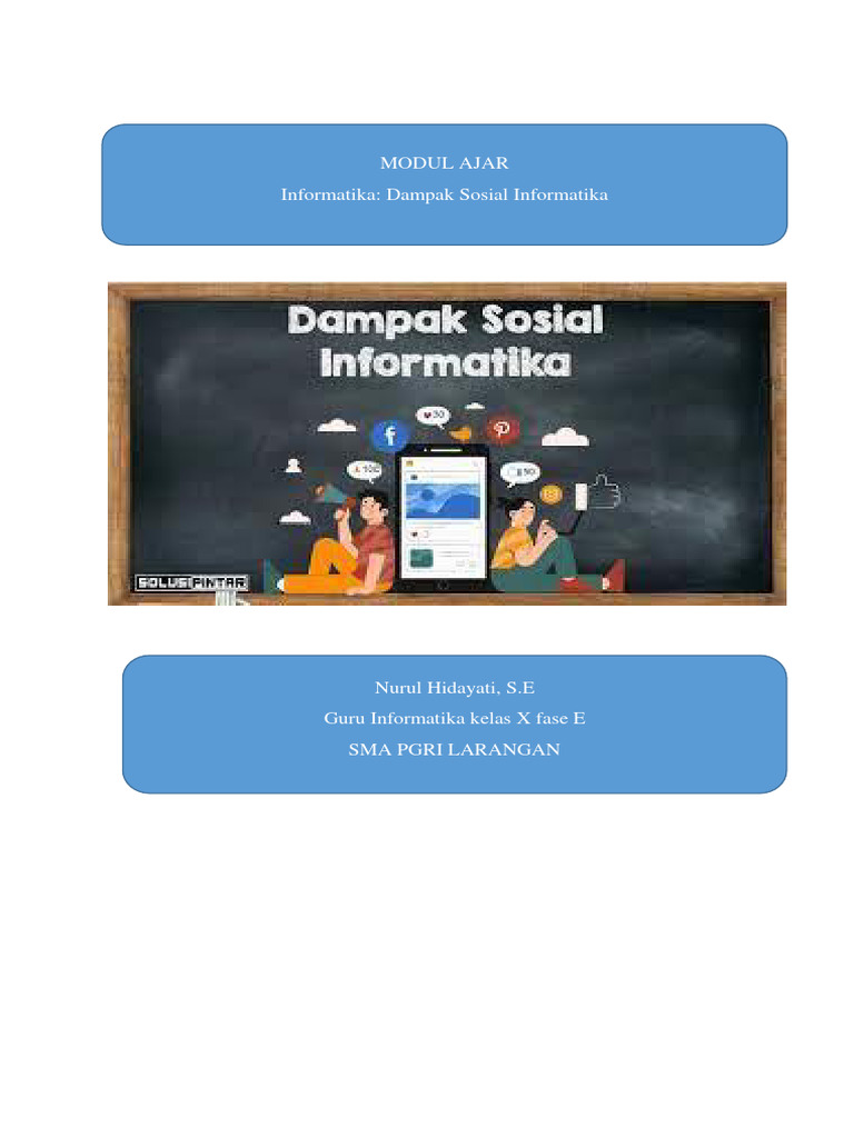 Modul Ajar Informatika: Dampak Sosial Informatika | PDF