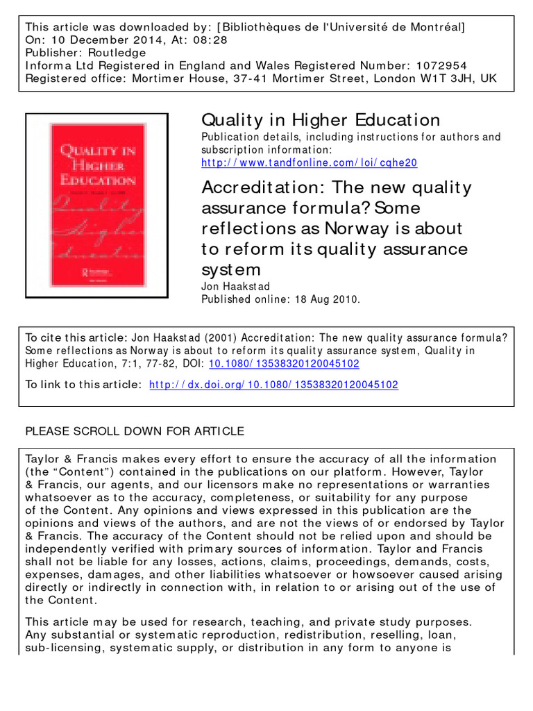 Accreditation The New Quality Pdf
