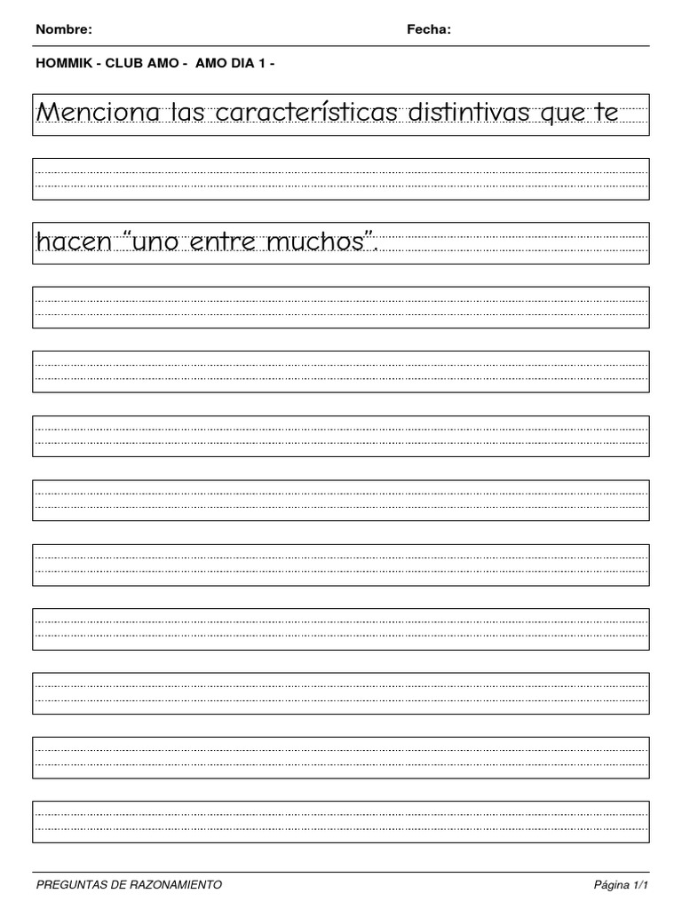 Características Distintivas en HOMMIK | PDF | Deportes y actividades al ...