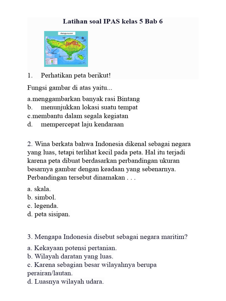 Latihan Soal IPAS Kelas 5 Bab 6 | PDF