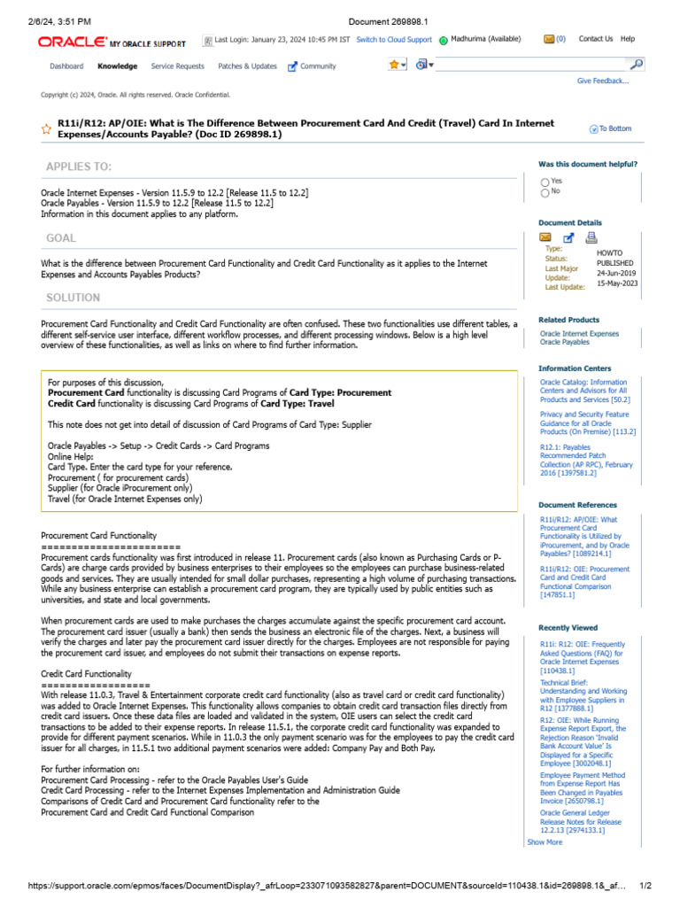 Document 269898.1PCardTravel Card | PDF | Accounts Payable | Credit Card