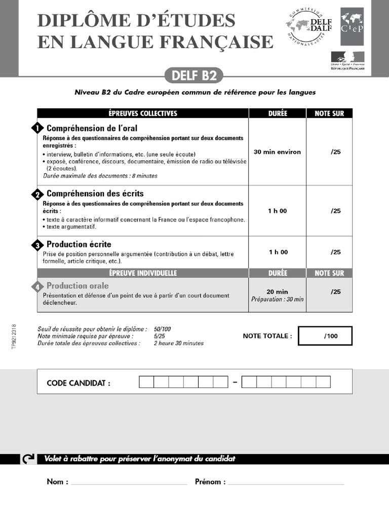 CIEP Delf b2 TP Candidat Coll Exemple 3 | PDF