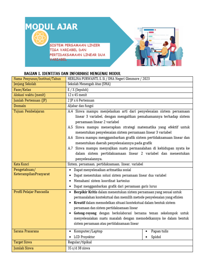 Modul Ajar SPLTV Dan SPTLDV (4-5) | PDF