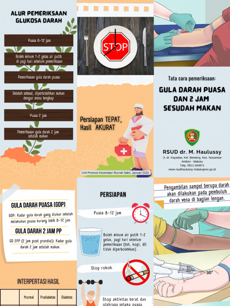 Leaflet - DM Pemeriksaan Gula Darah - RSUD Dr. M. Haulussy | PDF