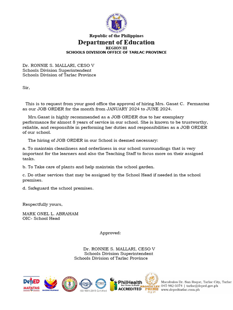 DepEd Tarlac Province Letterhead Template v.2 | PDF