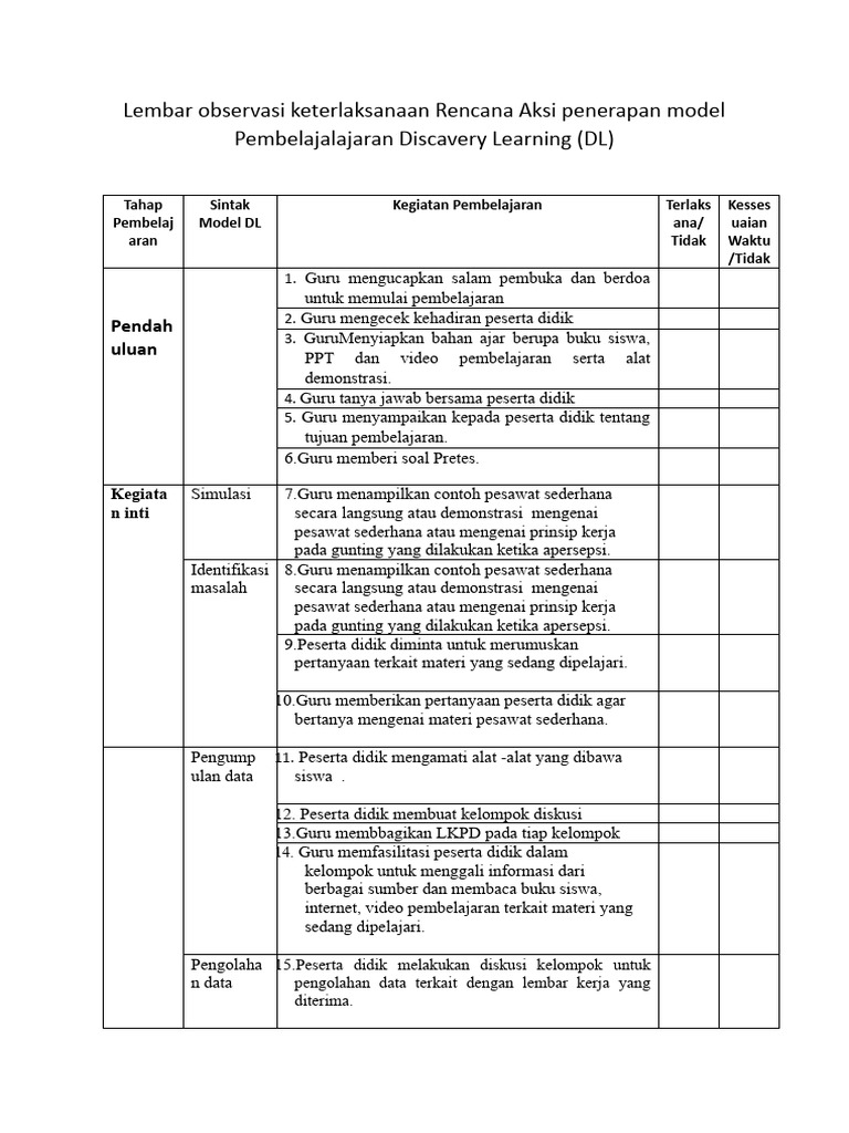 Lembar Observasi | PDF