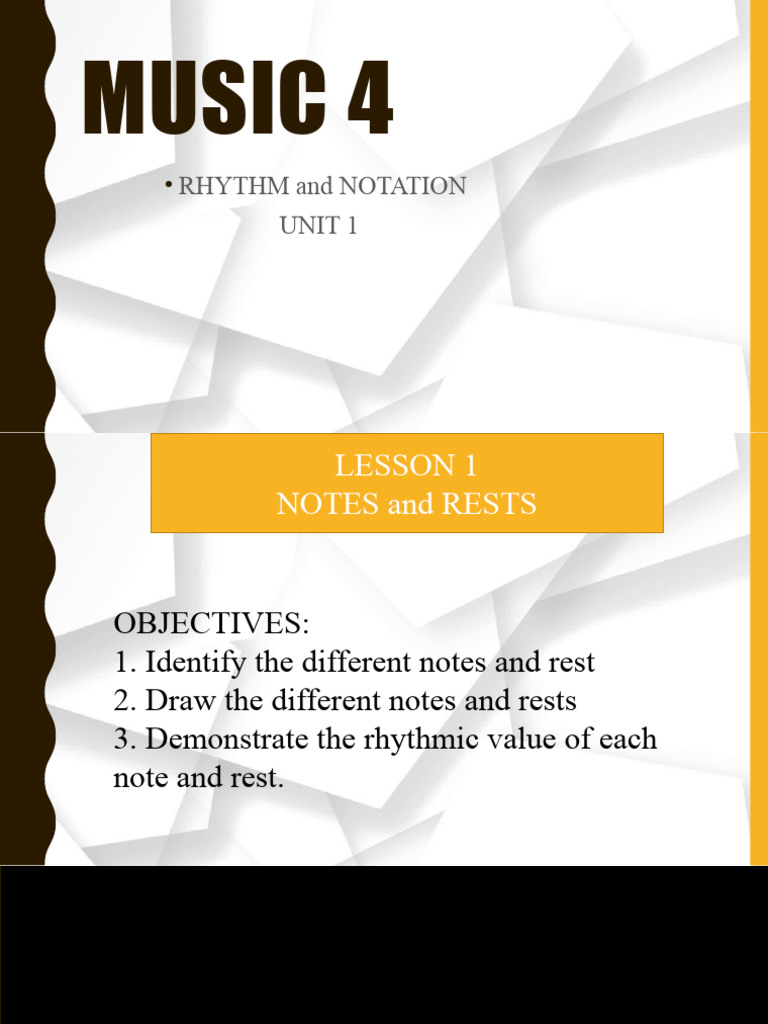 M4lesson1 (Notes&Rest) | PDF