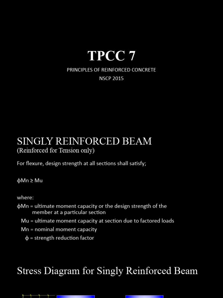 TPCC 7 Singly RC Beam | PDF | Strength Of Materials | Reinforced Concrete