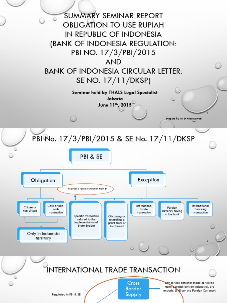 SUMMARY SEMINAR REPORT - PBI - Upload | PDF | Indonesian Rupiah | Currency