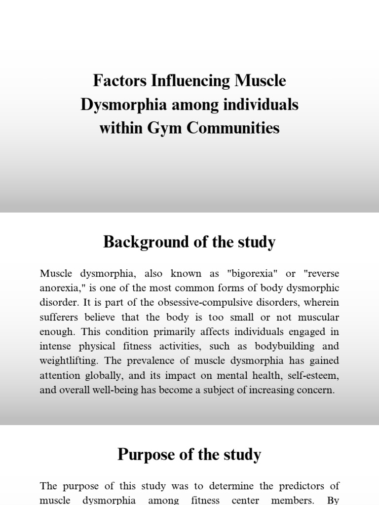 Factors Influencing Muscle Dysmorphia Among Individuals Within Gym ...