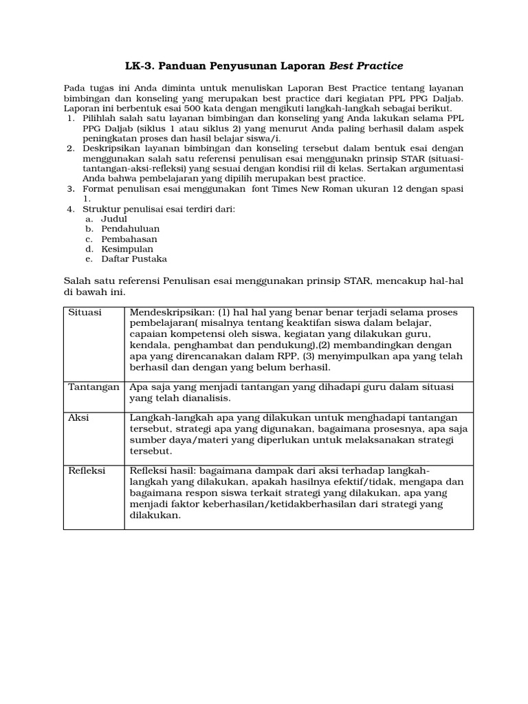 LK. 3.1 Penyusunan Hasil Best practice-BK | PDF