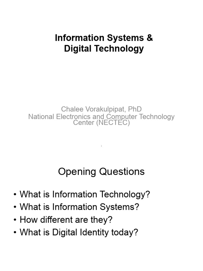 1 - Information Systems and Digital Technology | PDF | Computer Network | Internet