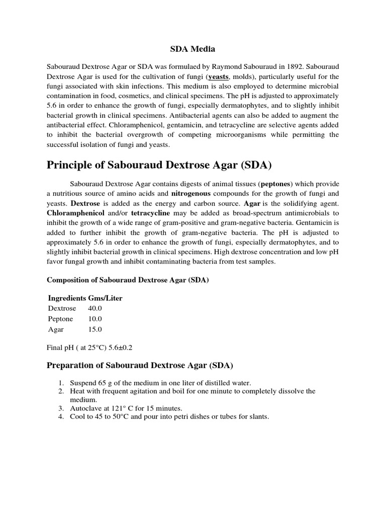 SDA Media | PDF | Fungus | Aspergillus