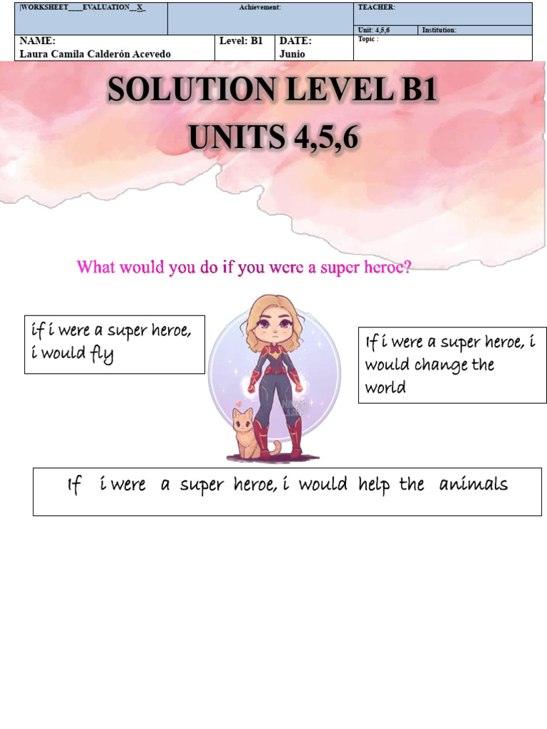 Solution Evaluation Level b1 Units 4,5,6 | PDF | Foods | Cuisine