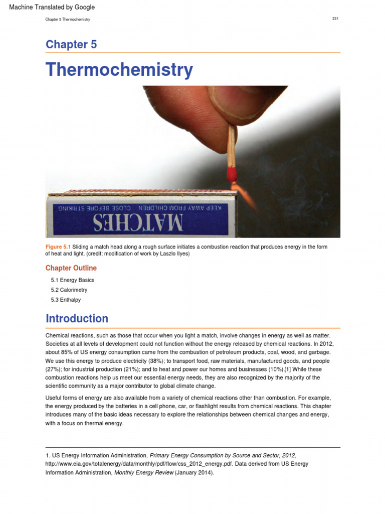 Chapter5 Thermochemistry | PDF | Heat | Calorie