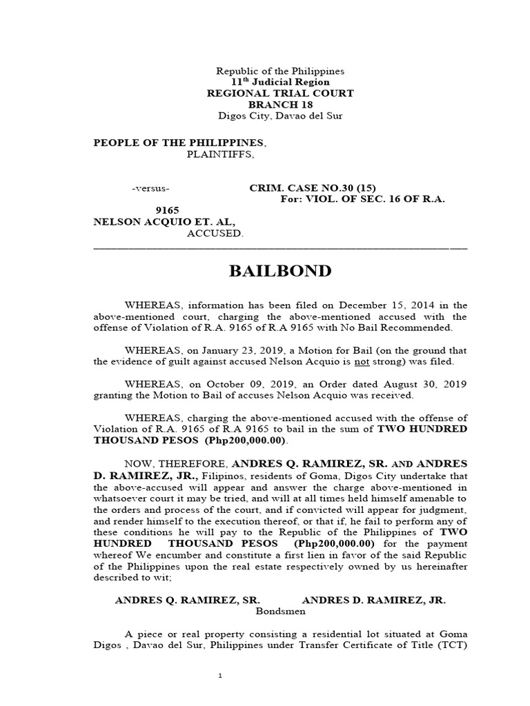 Acquio | PDF | Bail | Affidavit