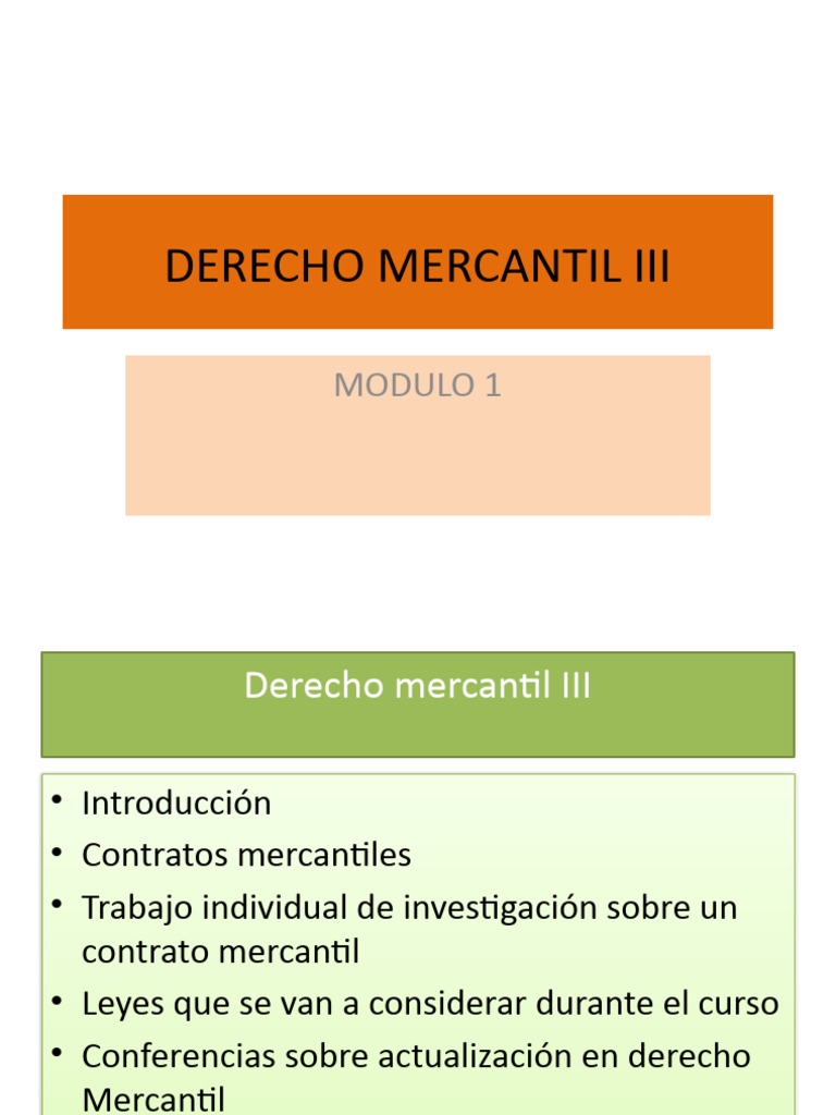 Derecho Mercantil III MODULO 1 | PDF | Póliza de seguros | Derecho contractual