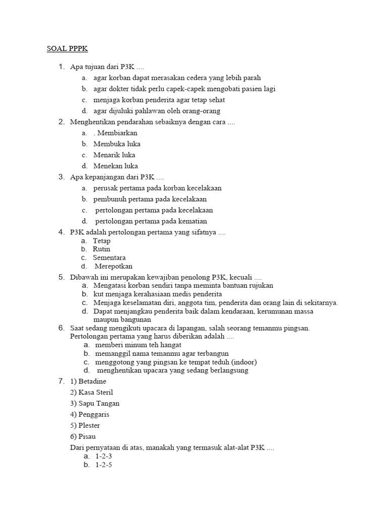 Soal PPPK | PDF | Kesehatan Holistik