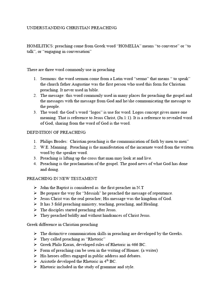 Understanding Christian Preaching | PDF | Sermon | Logos (Christianity)