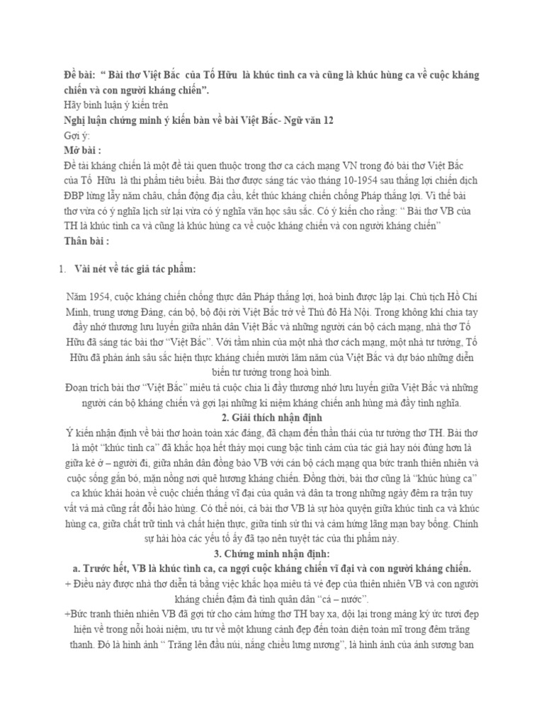 Viet Bac Tinh Hung CA | PDF