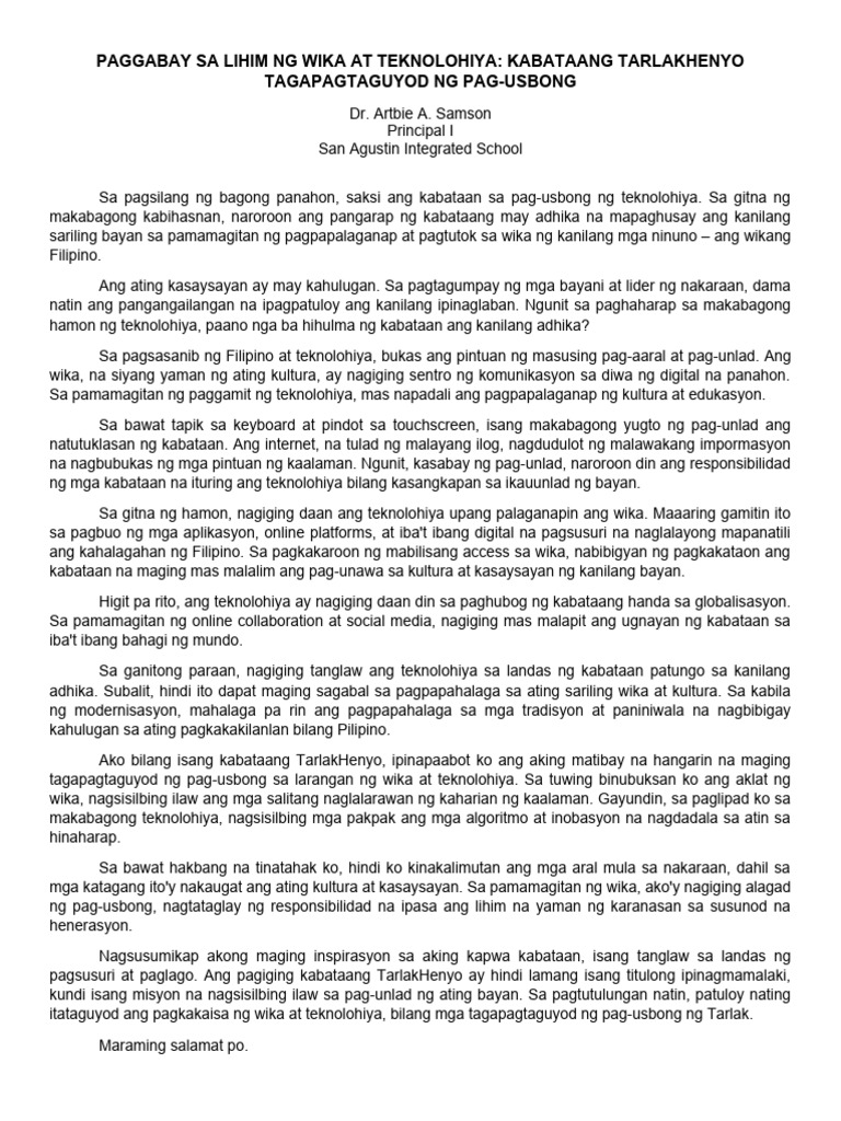 Deklamasyon Piyesa | PDF