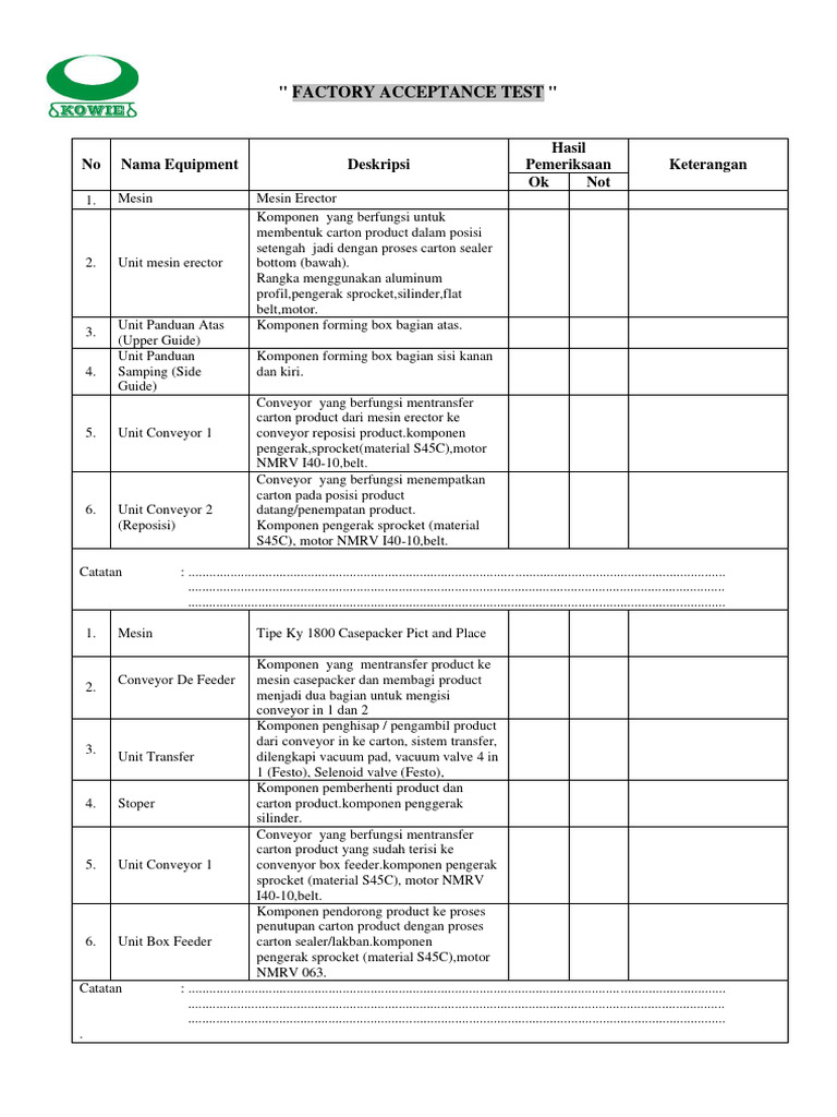 Dokument FAT PDF | PDF | Teknologi & Rekayasa