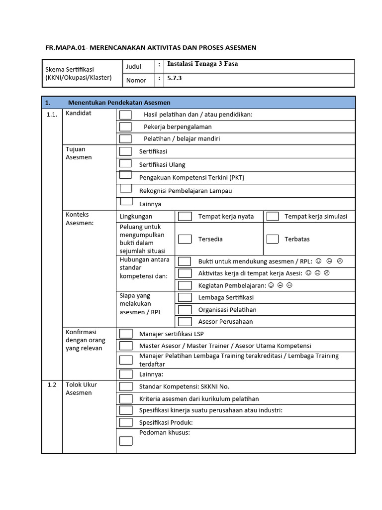 Rencana Asesmen Instalasi 3 Fasa | PDF