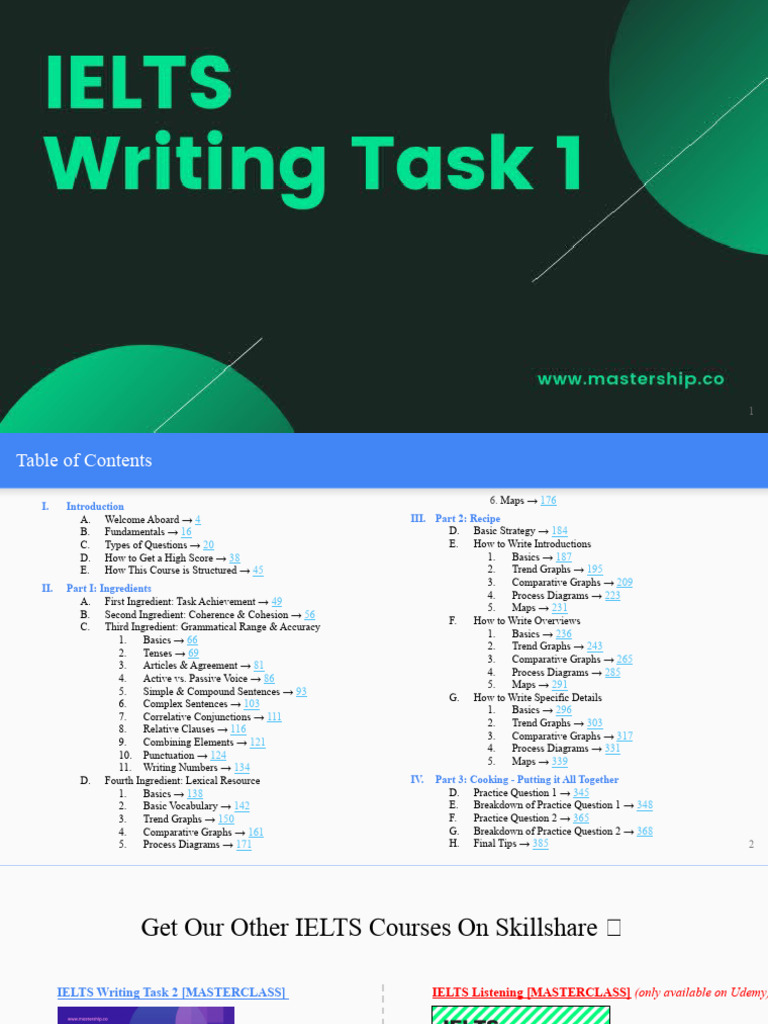 (IELTS at Writing Task 1) The BOOK by Mastership (Skillshare) | PDF ...