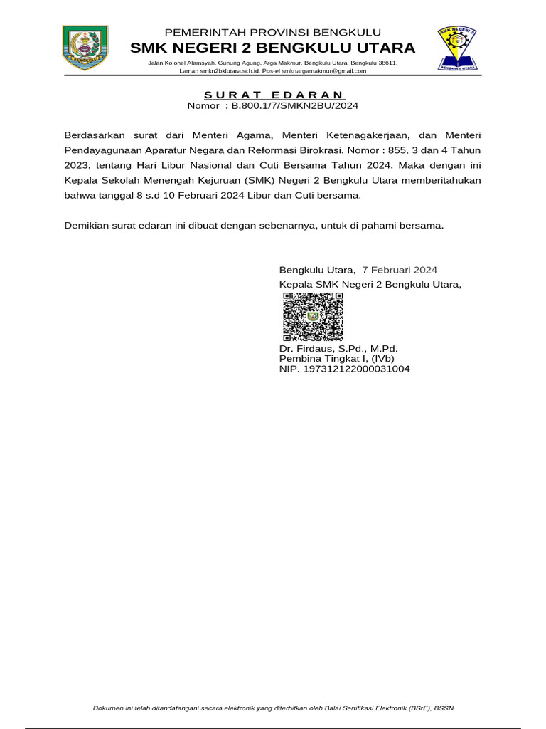 Contoh Surat Edaran | PDF