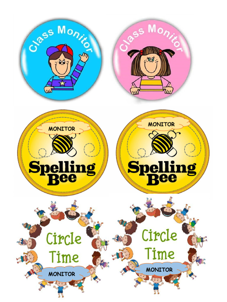 Englih Class Monitor Badges | PDF | Technology & Engineering