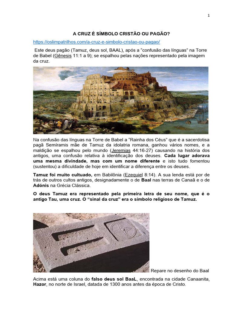13- CRUZ SÍMBOLO PAGÃO | PDF | Jesus | Idolatria