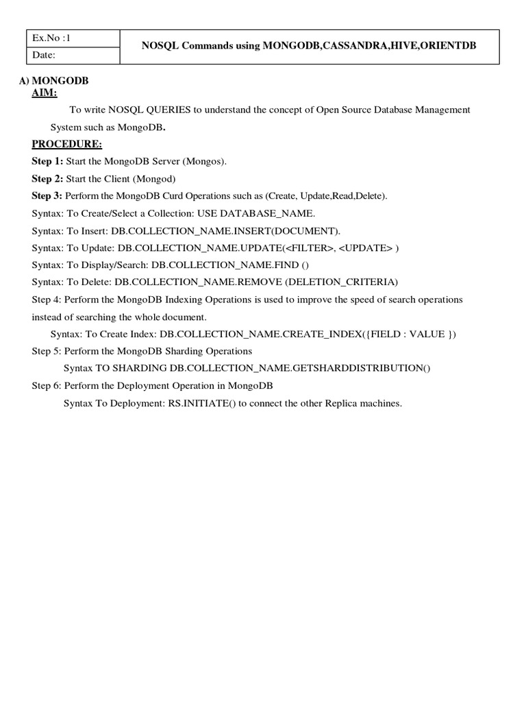 Cp4152 Database Practice Lab Manual R 2021 | PDF | My Sql | Databases Cp4152 Database Practice Lab Manual R 2021 | PDF | My Sql | Databases