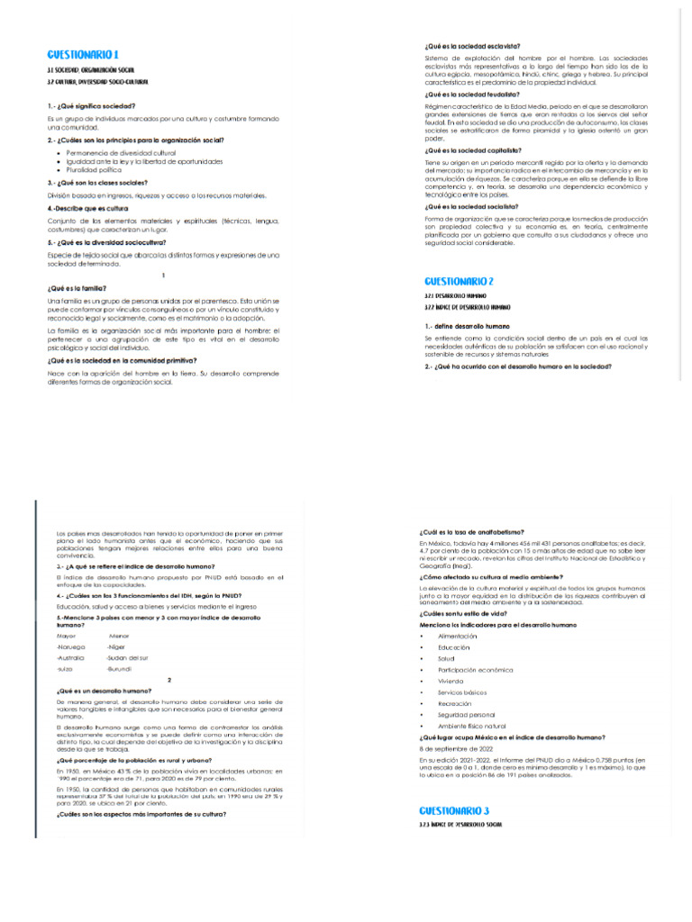 Cuetionario Exa | PDF