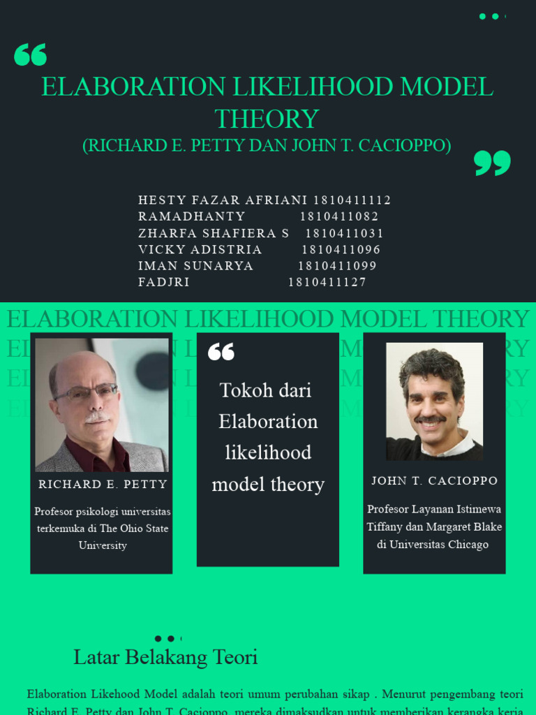 Elaboration Likelihood Model Theory | PDF