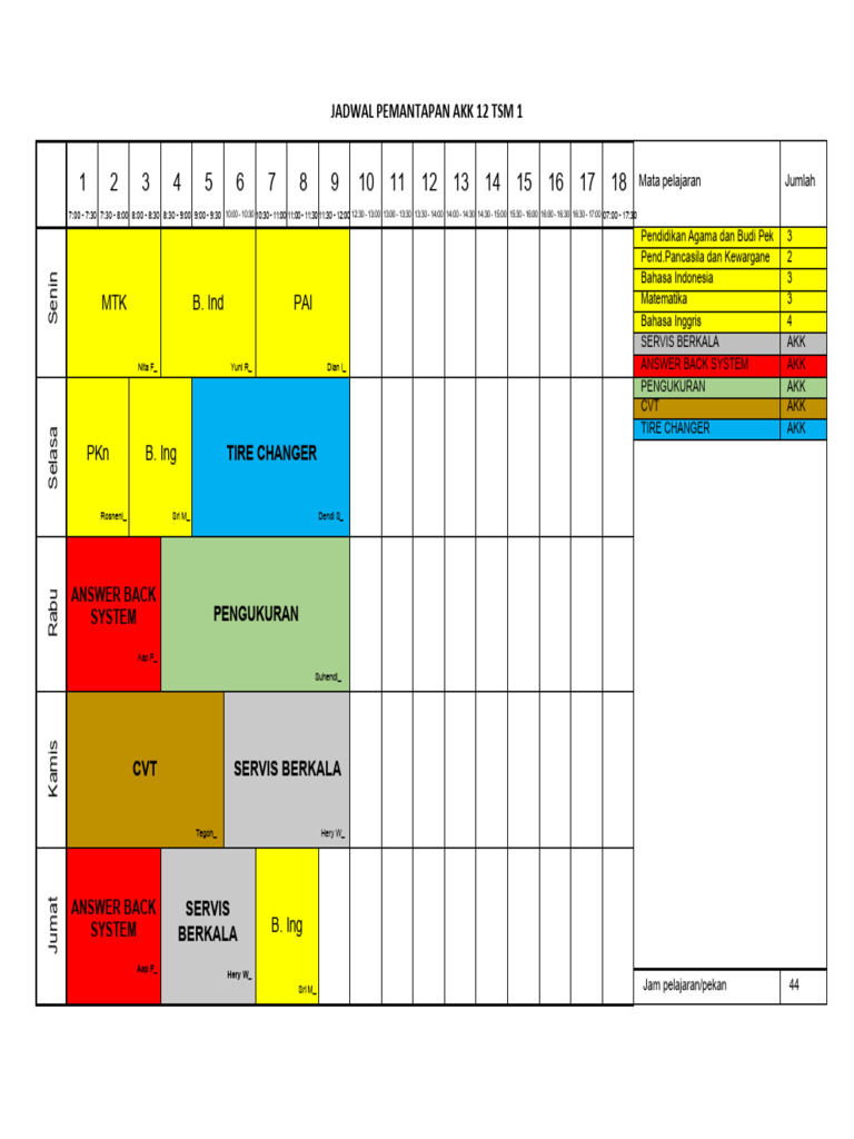 Jadwal Pemantapan Akk 12 TSM TP 2023 - 2024 | PDF