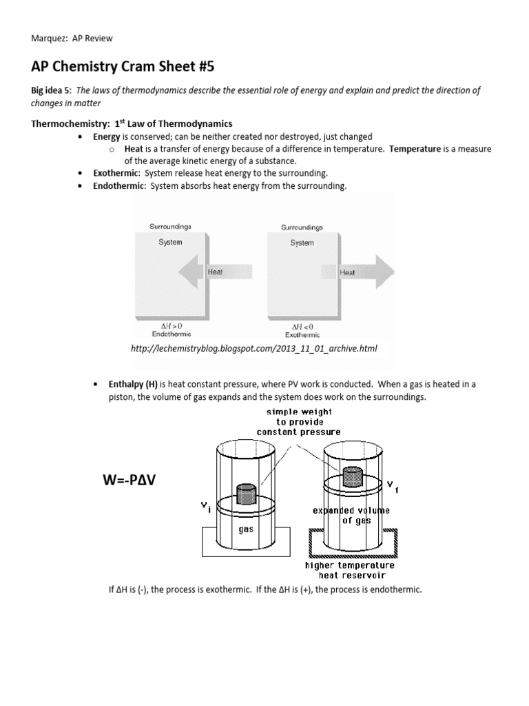 AP Chemistry 2020 First Semester Review Questions 1 | PDF