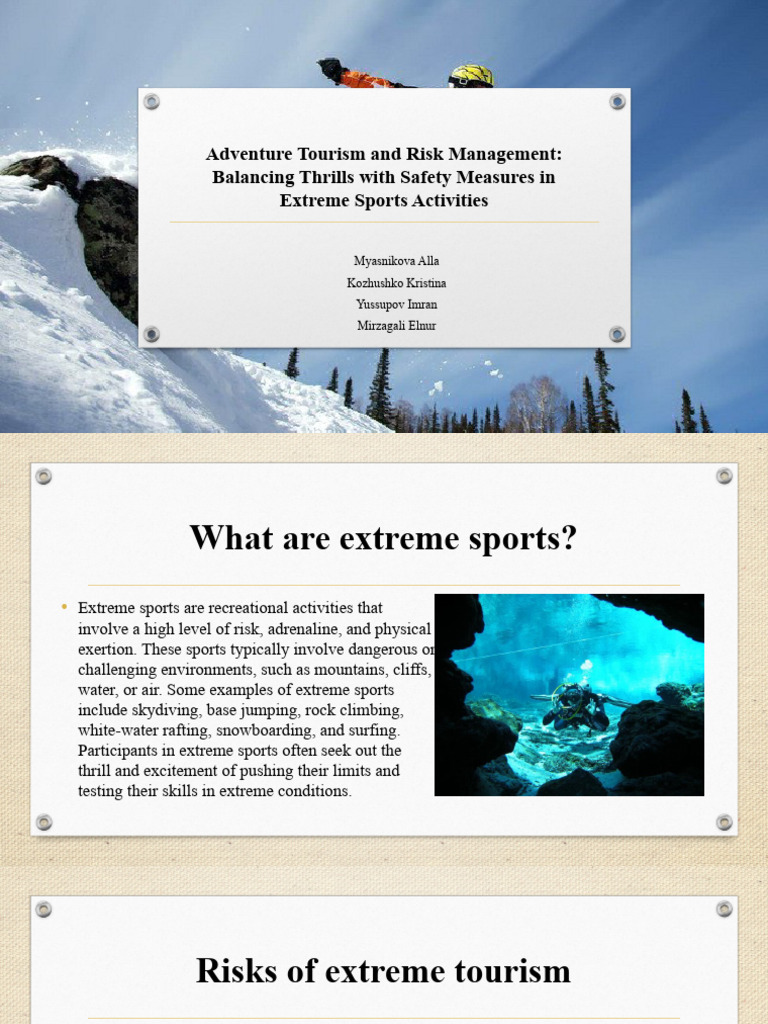 Adventure Tourism: Risks and Safety Measures | PDF | Risk | Safety