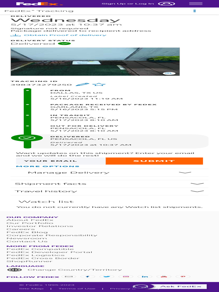 FedEx Tracking and Delivery Overview | PDF