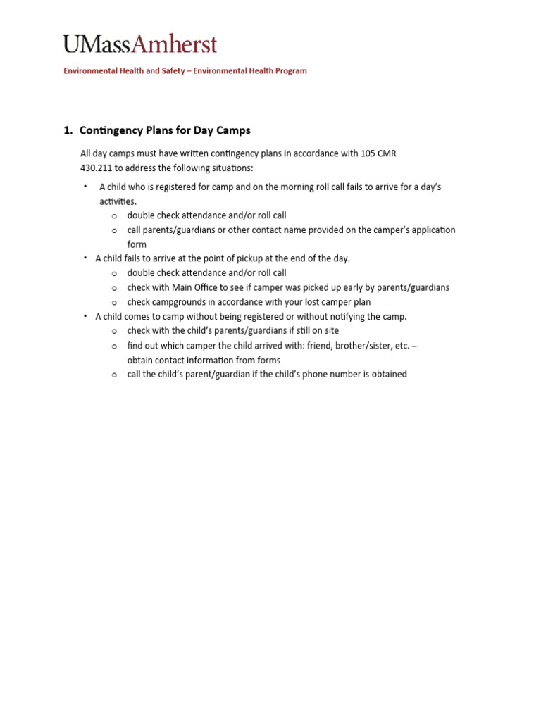 SAMPLE Policy Templates & Guidance For Camps | PDF | Child Abuse ...